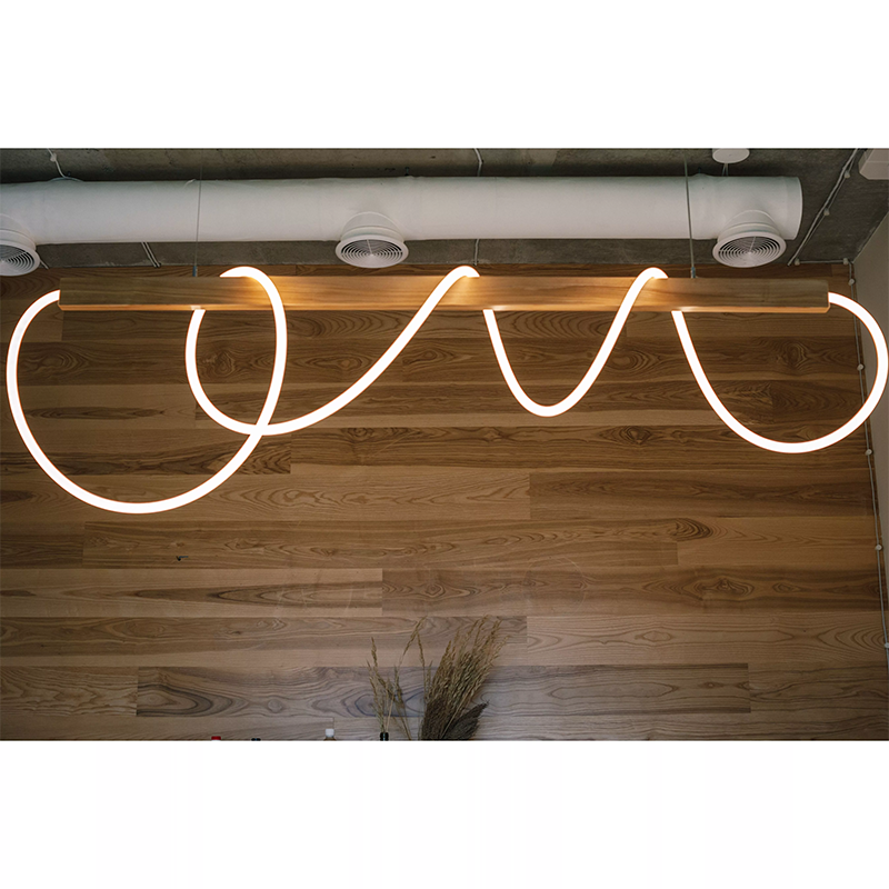 Люстра neon&wood з гнучким неоном та масивом ясена 230см: за ціною ...